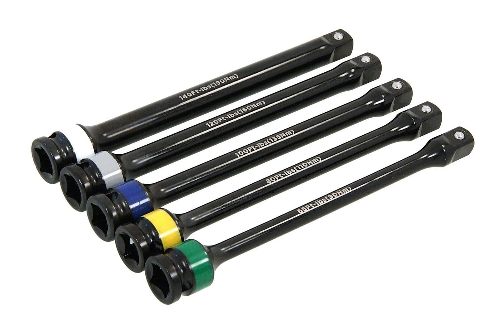 5Pc 1/2& x22; Dr Torque Limiting Sticks Socket Extension Bars