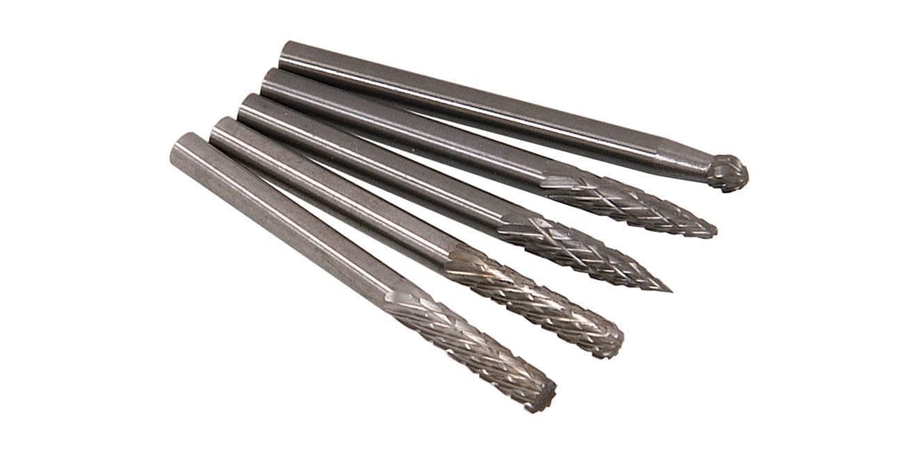 5Pc Carbide Micro Burr Set 3mm Rotary Tool Drill Ball Cylinder & Cone ...