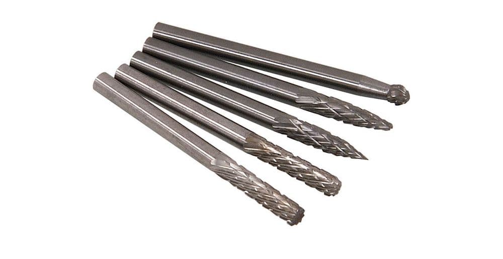 5Pc Carbide Micro Burr Set 3mm Rotary Tool Drill Ball Cylinder & Cone ...