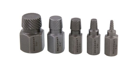 5Pc Nipple Extractor Kit Free Pipe Nipples Without Damage 1/8" - 3/4"In