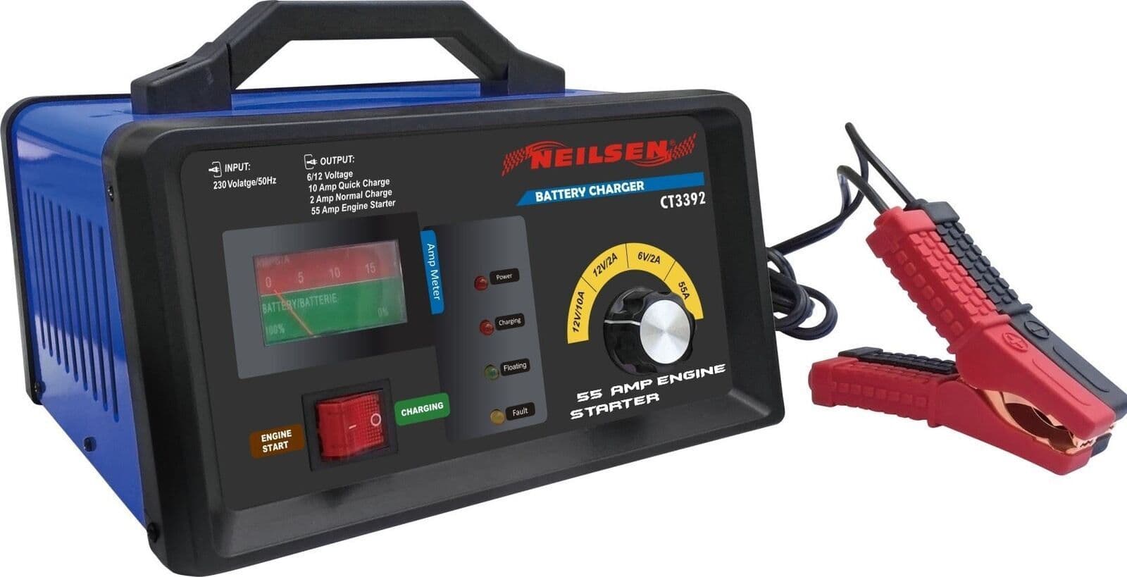 6 & 12V Battery Trickle Charger & Engine Jump Starter 2 10 & 55Amp