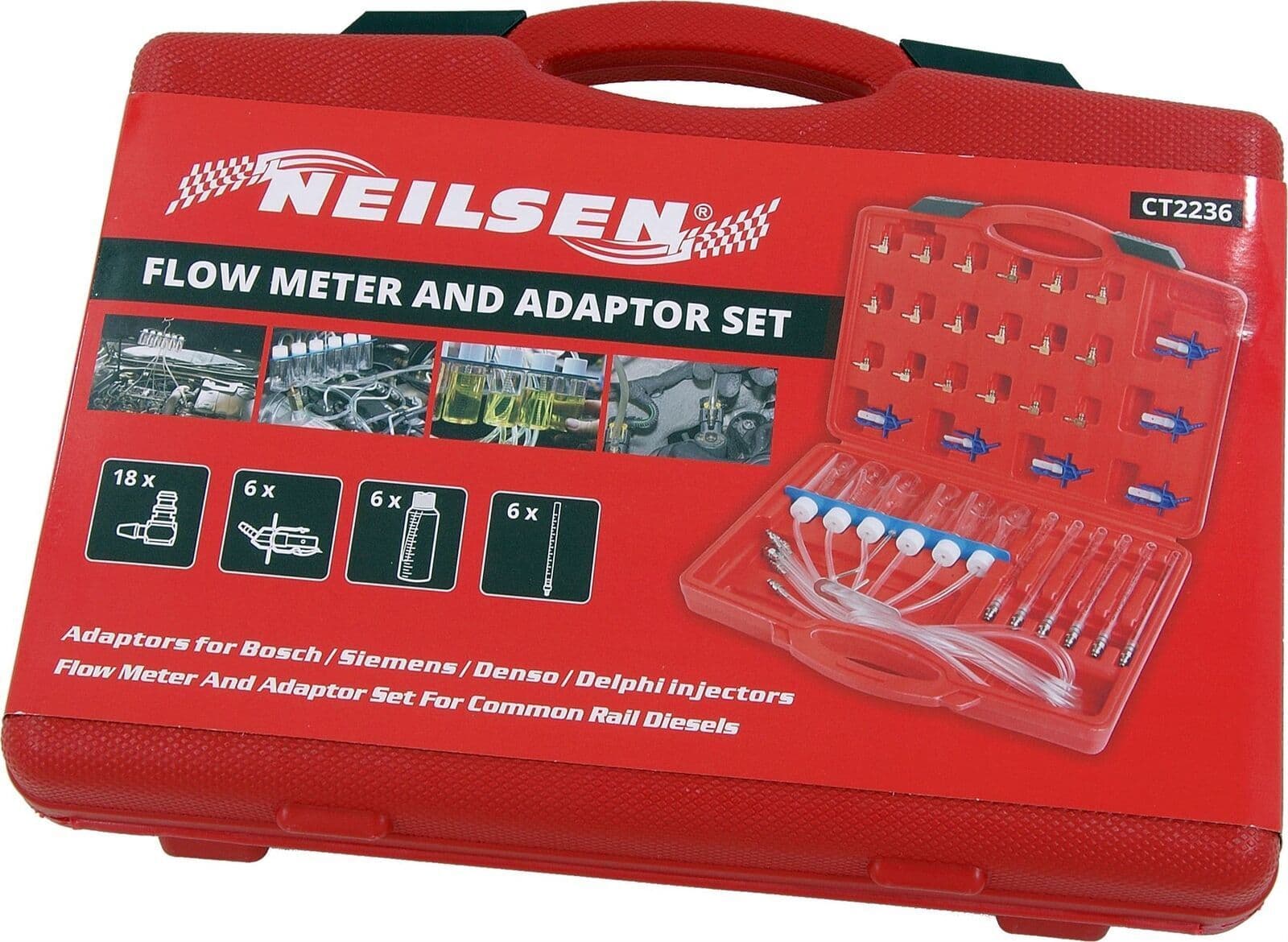 6 Cylinder Diesel Injector Flow Meter Adaptor Kit Common Rail Leak Off ...