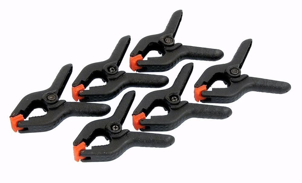 6 Pack Quality Heavy Duty Spring Clamps Nylon Plastic Quick Grips Clips ...