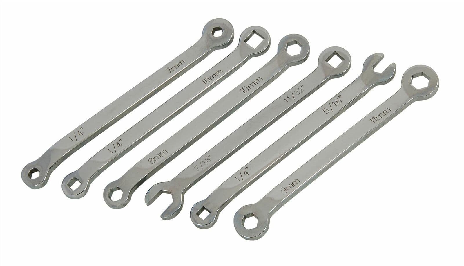 6 Piece Brake Spanner Tool Set - Square And Hex - Metric And Imperial