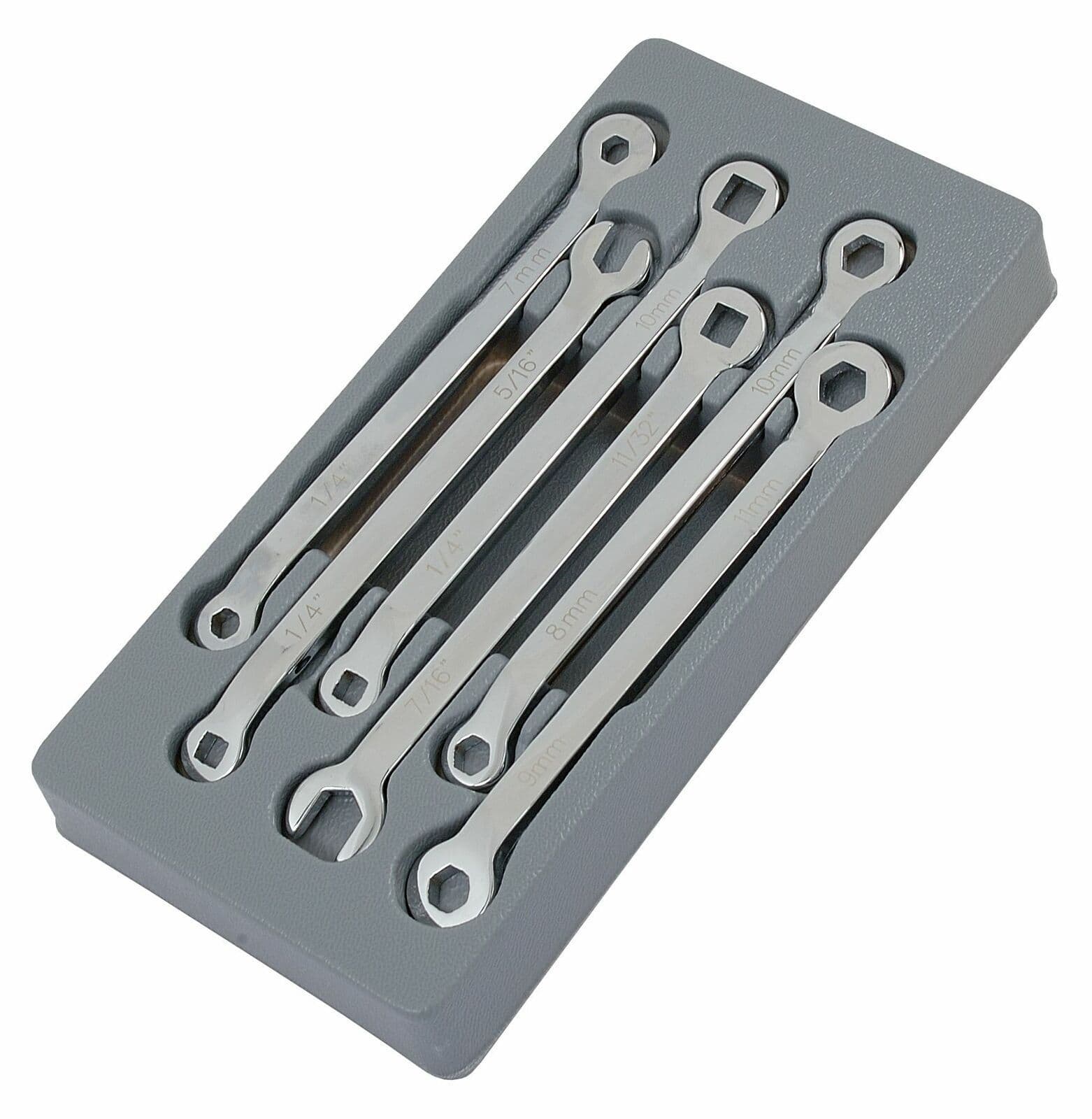 6 Piece Brake Spanner Tool Set - Square And Hex - Metric And Imperial