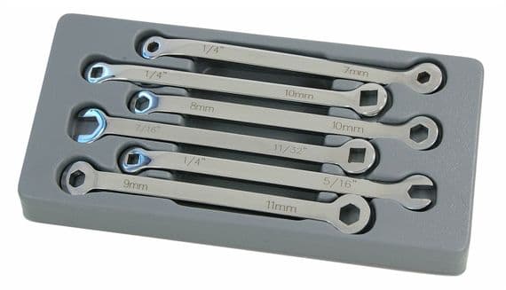 6 Piece Brake Spanner Tool Set - Square And Hex - Metric And Imperial