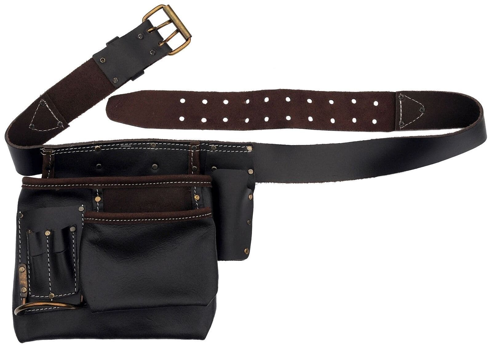 6 Pocket Tool Belt Single Pocket Oil Tanned