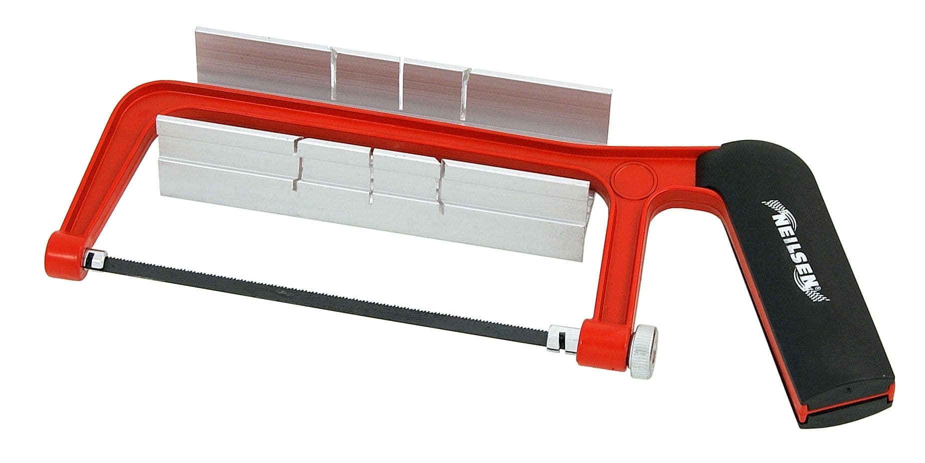 6" Red Junior Aluminium Hacksaw & Mitre Box Block 1 Spare Blade Angle ...