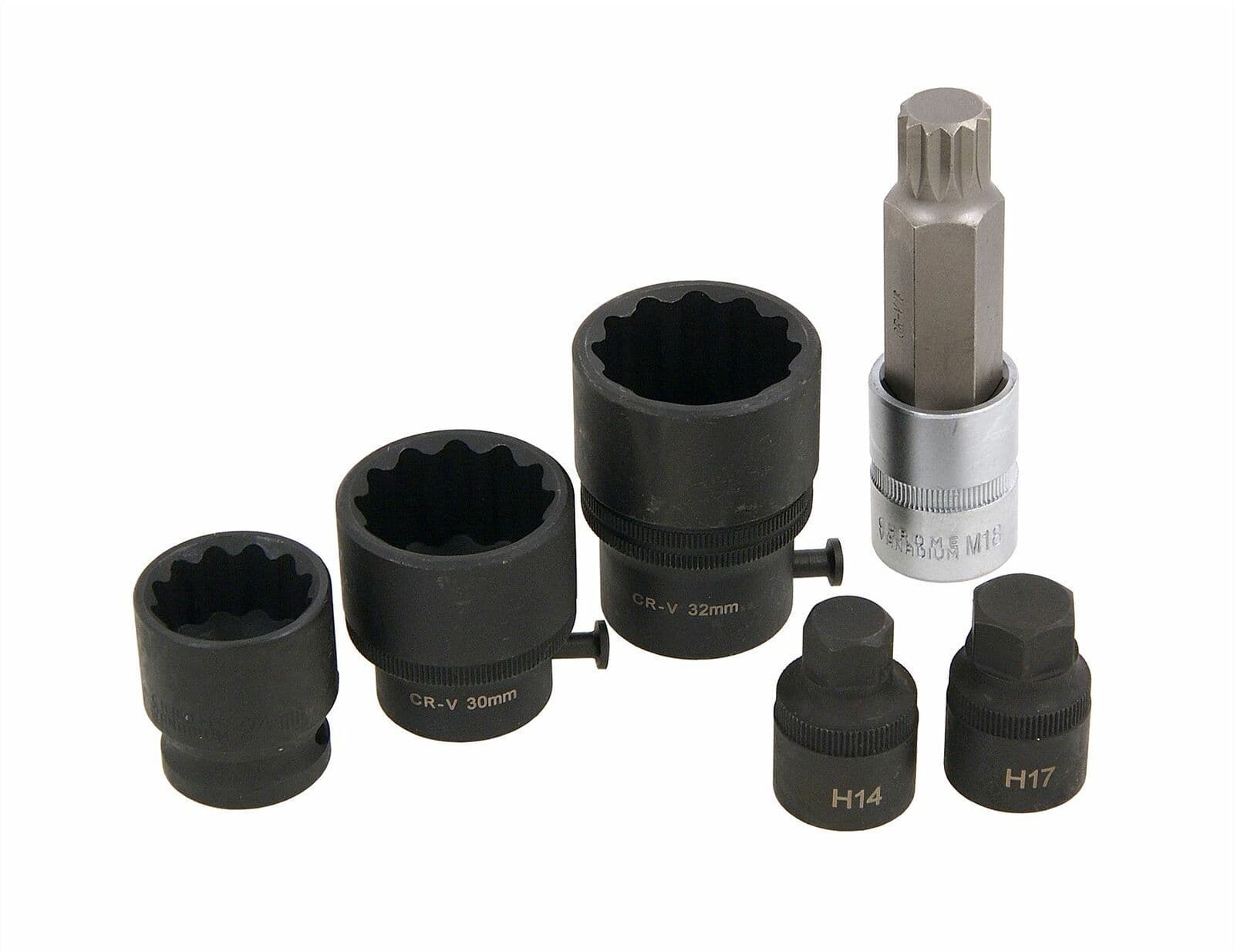 6Pc 1/2" & 3/4" Vag Vw & Audi Axle Hub Nut Socket Set Hex Spline 24 30 32mm