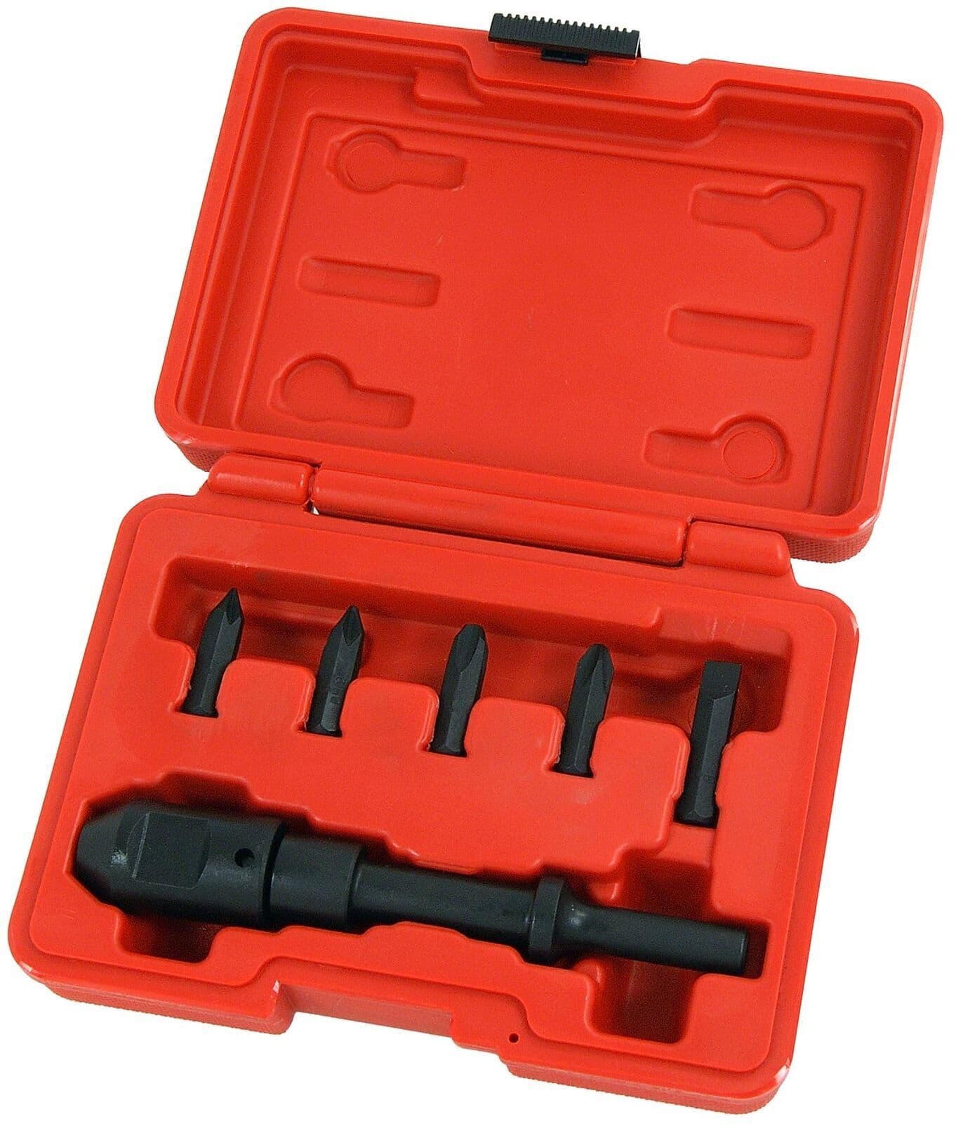 6Pc Impact Driver Bit Set For Use With Air Hammer Guns 5/16" Hex