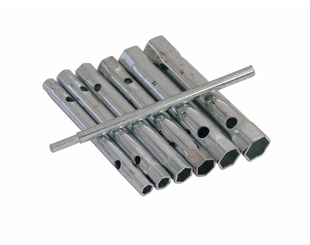 6Pc Tubular Box Spanner Set Sizes 10-19mm With Tommy Drive Bar