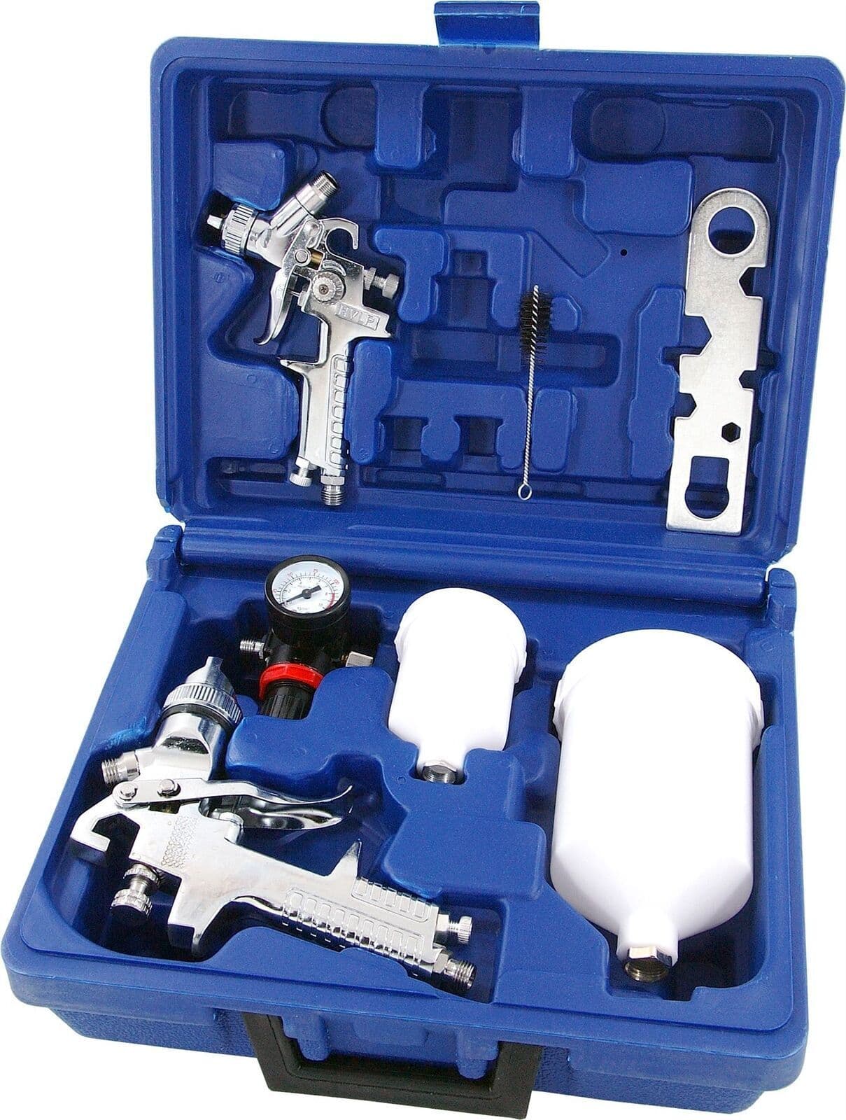 7 Piece Air Spray Gun Kit - Hvlp Spray Gun Mini Spray Gun Regulator And ...