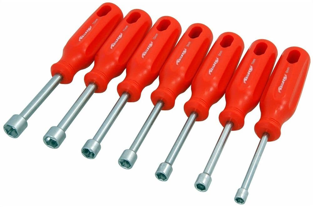 7Pc Metric Nut Driver Spinner Screwdriver Set Sizes 6 7 8 9 10 11 & 12mm