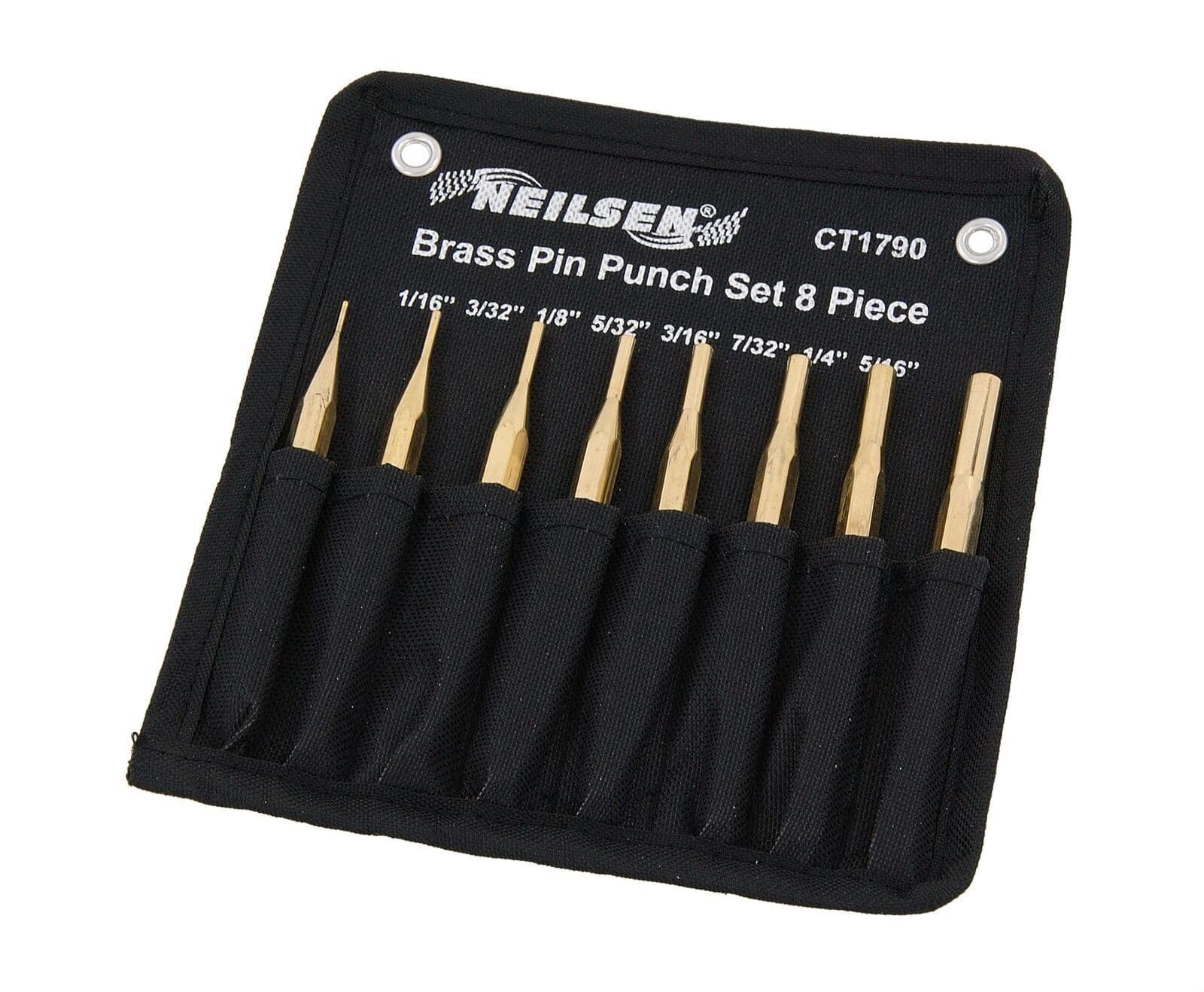 8 Pc Brass Pin Punch Set 1/16 "To 5/16"