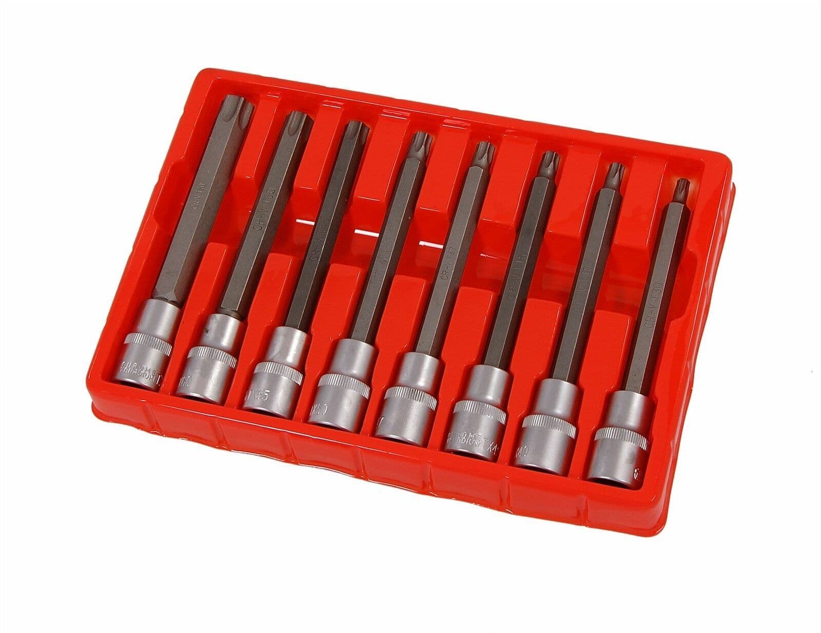 8Pc Extra Long Torx Star Bit 5 6 7 8 10 12 14 17 mm Socket Set 1/2 ...