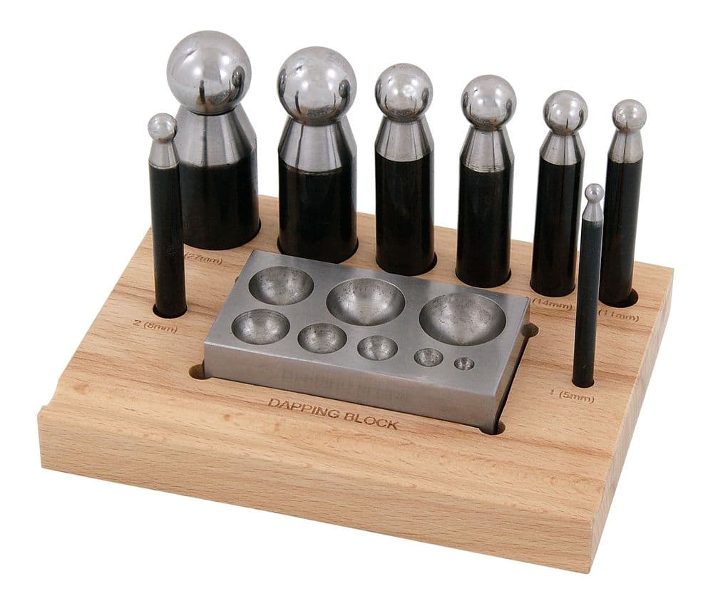 9 Piece Steel Doming Block And Punch Set Dapping Craft Metal Shaping ...