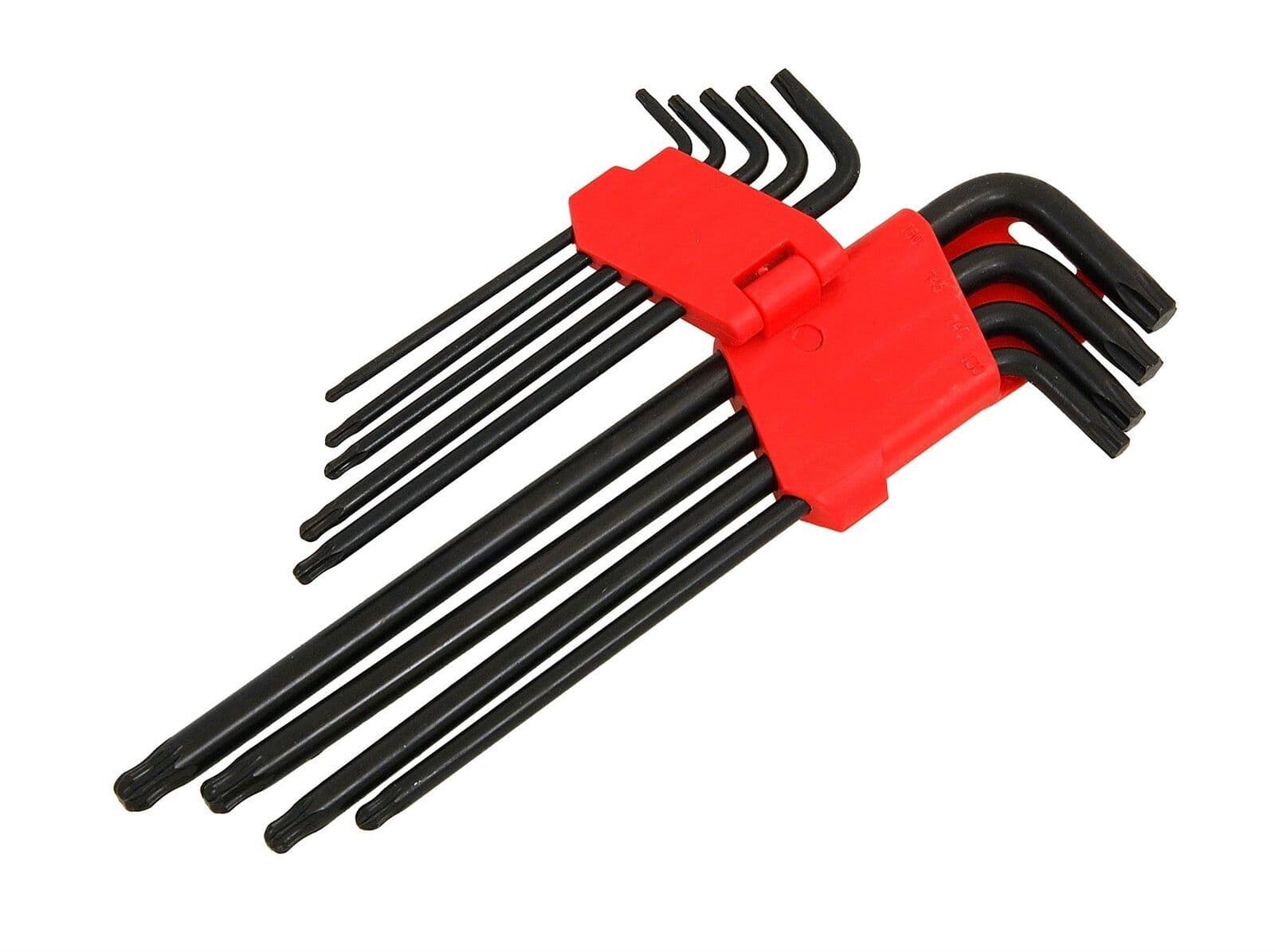 9Pcs Extra Long Ball End Allen Hex & Star Key Set