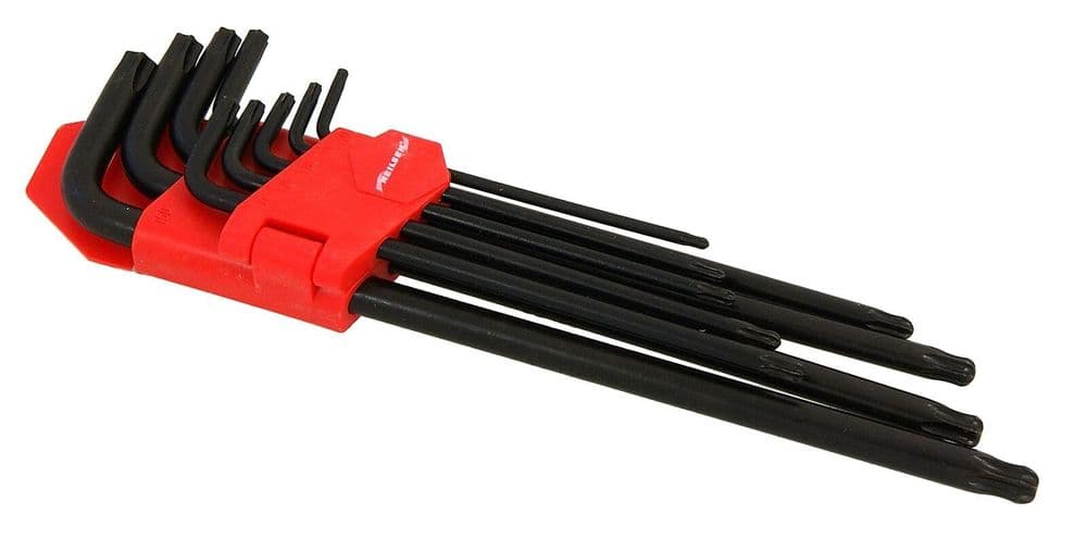 9Pcs Extra Long Ball End Allen Hex & Star Key Set