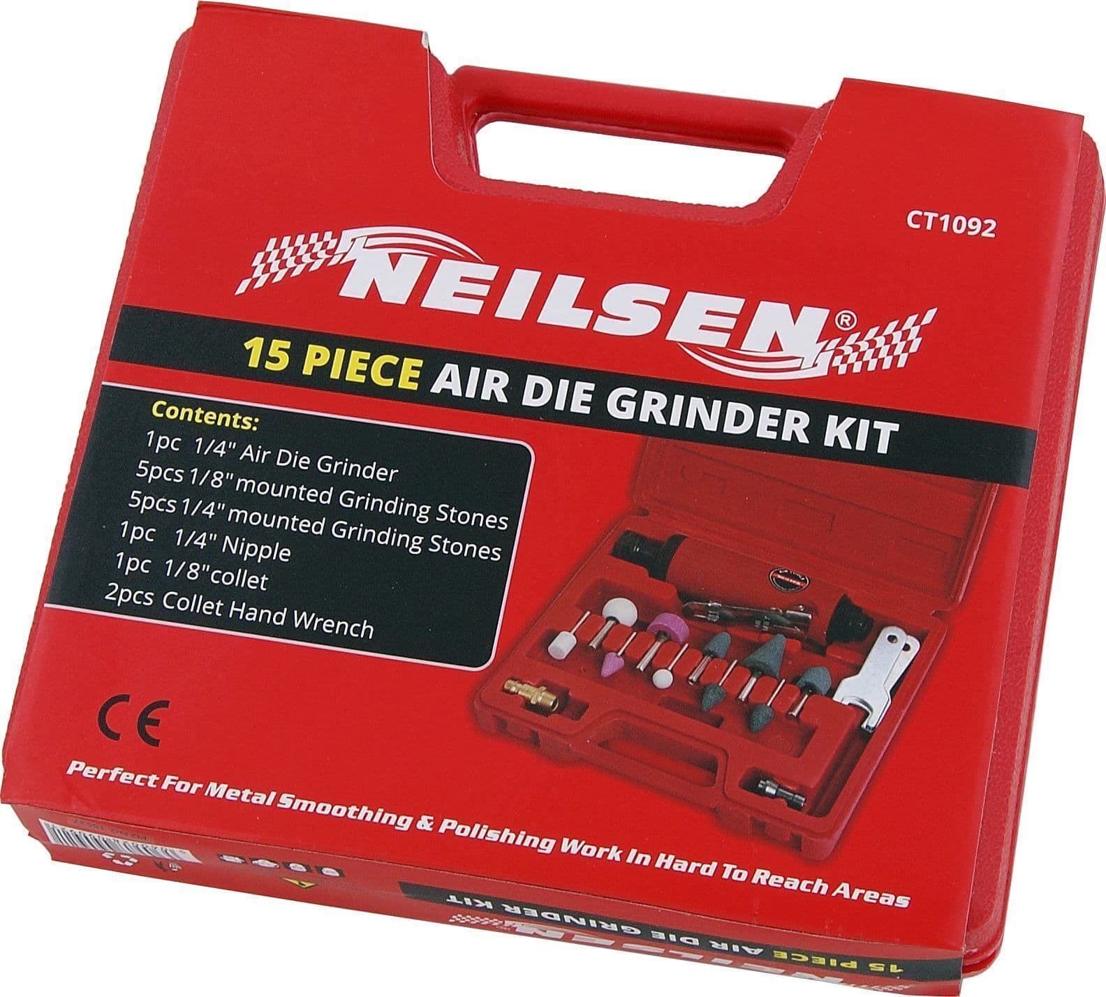 Air Powered 15 Piece Straight Air Die Grinder Kit With Grinding Stones ...