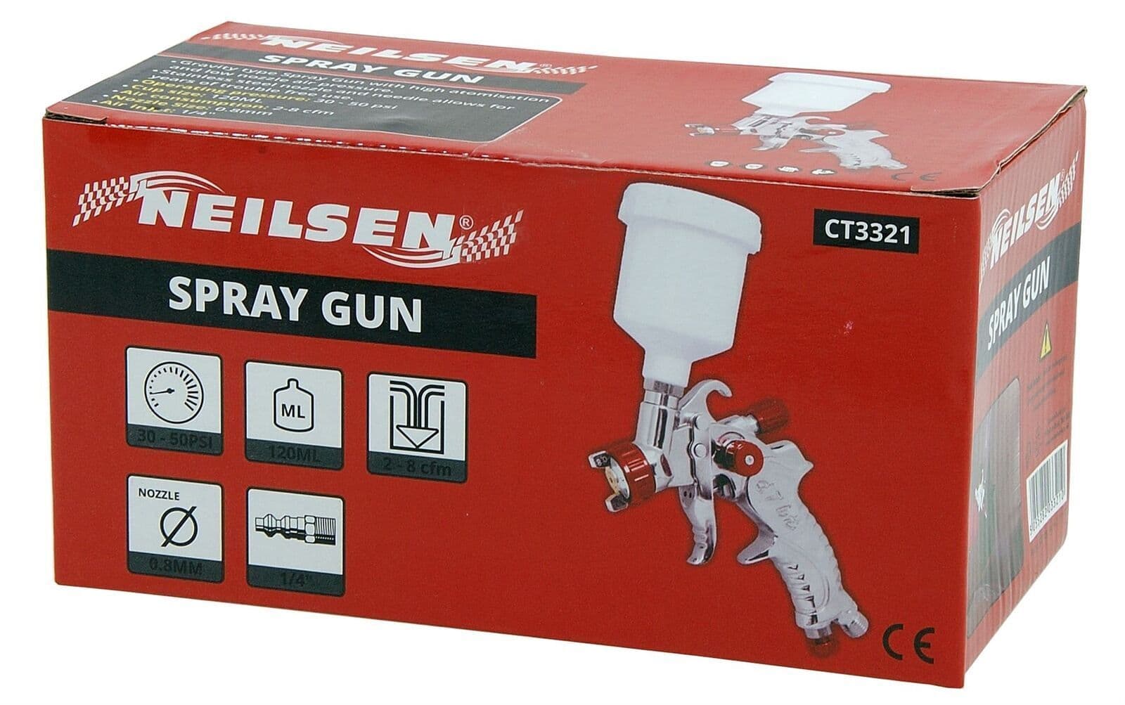 Air Powered Gravity Type Mini Paint Spray Gun 0 8 mm Stainless Steel Nozzle