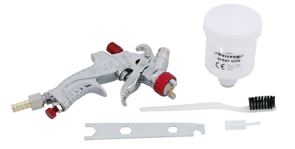 Air Powered Gravity Type Mini Paint Spray Gun 0 8 mm Stainless Steel Nozzle