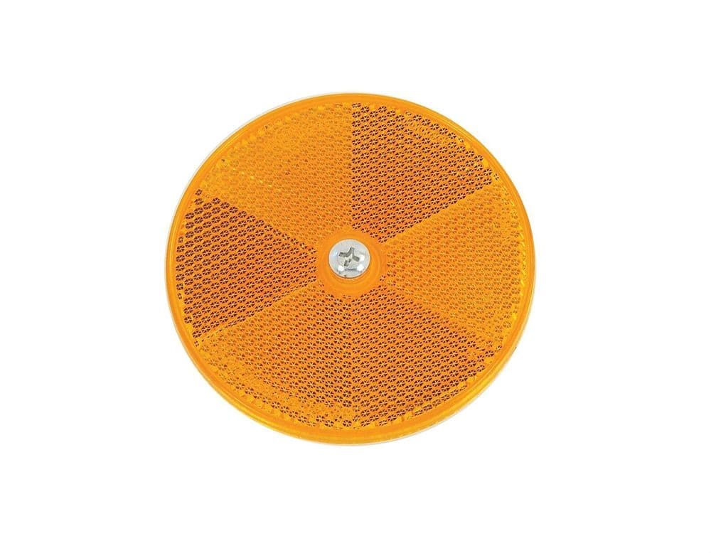 Amber Round Circular Trailer & Caravan Reflectors 84mm