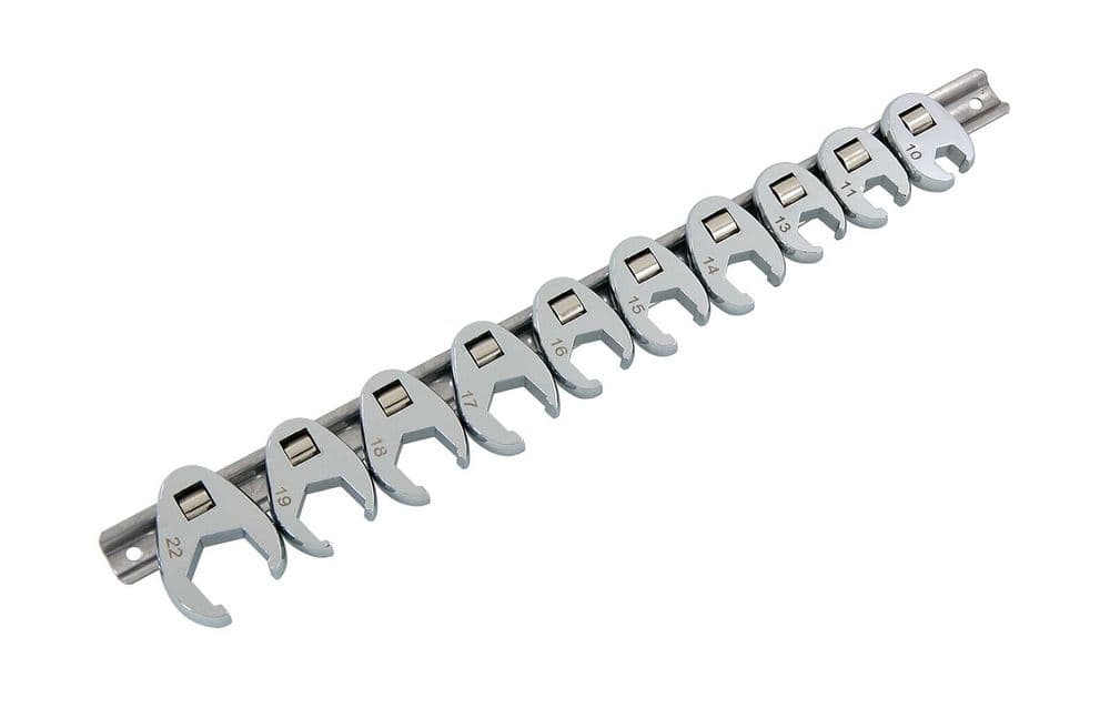 Crow Foot Crowsfeet Wrench Spanner Set 3/8 Drive 10mm - 22mm