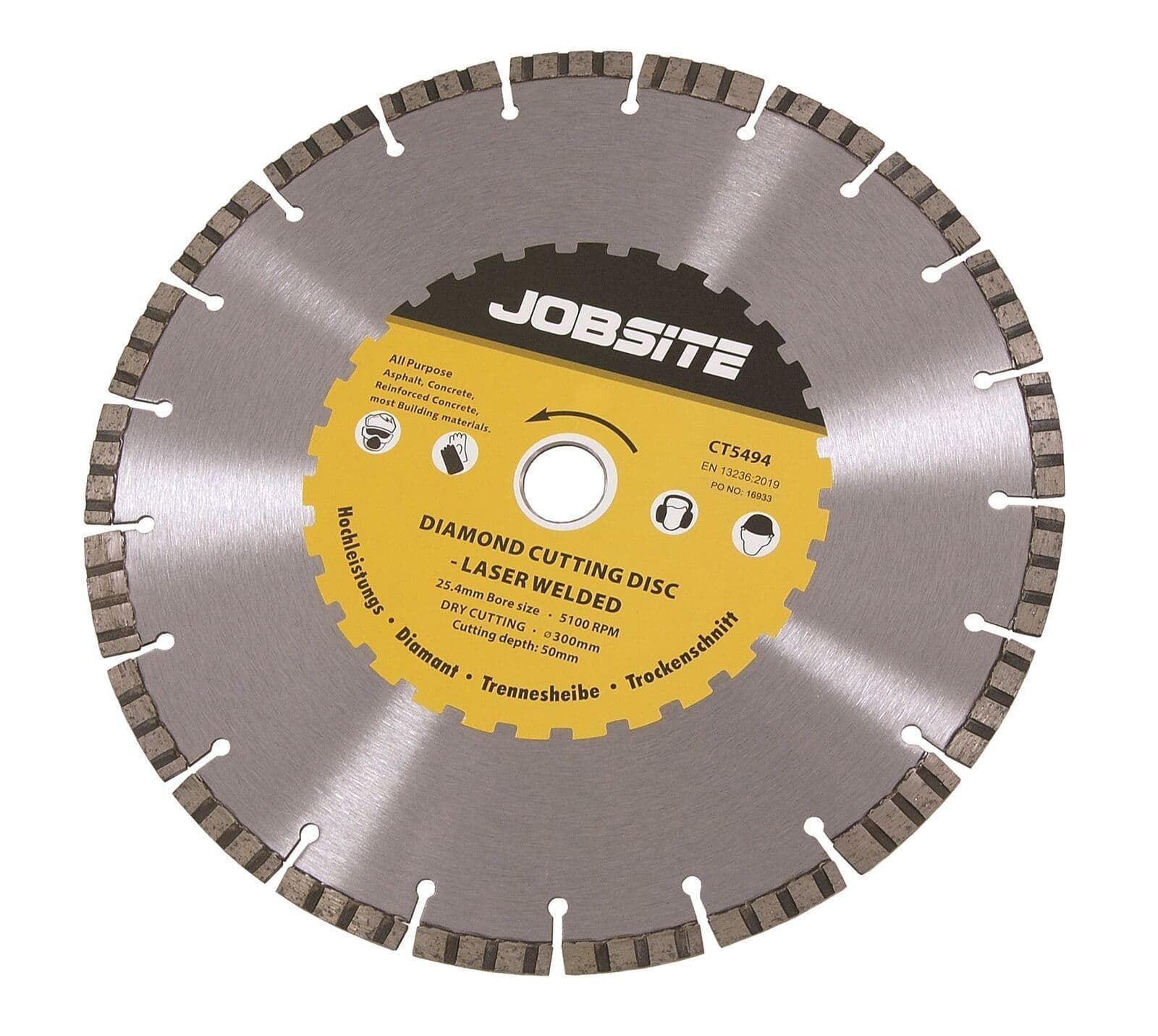 Diamond Cutting Disc To Fit Ct5342 12" / 300mm Laser Welded