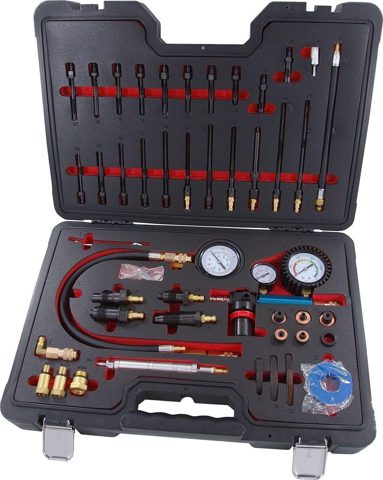 Engine Compression Test Kit Petrol Diesel Glow Spark Injector Adaptors