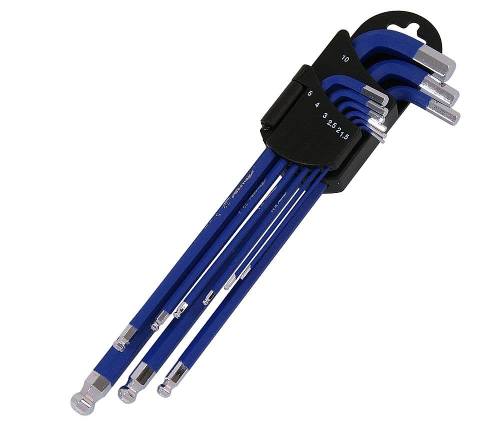 Extra Long Allen Key Set With Magnetic Tips 9 Piece