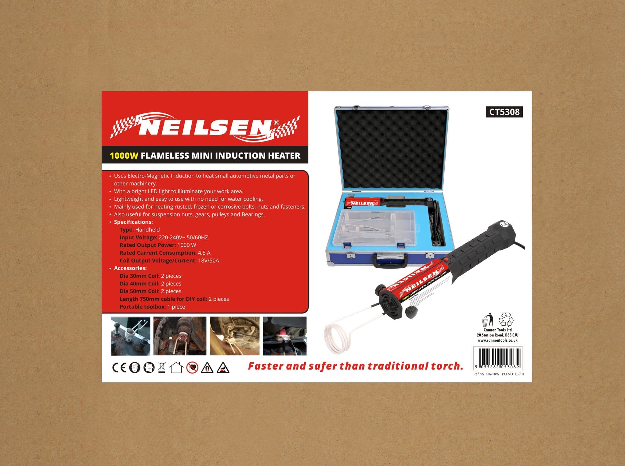 Flameless Mini Induction Heater Kit 1000W With 6 Coils