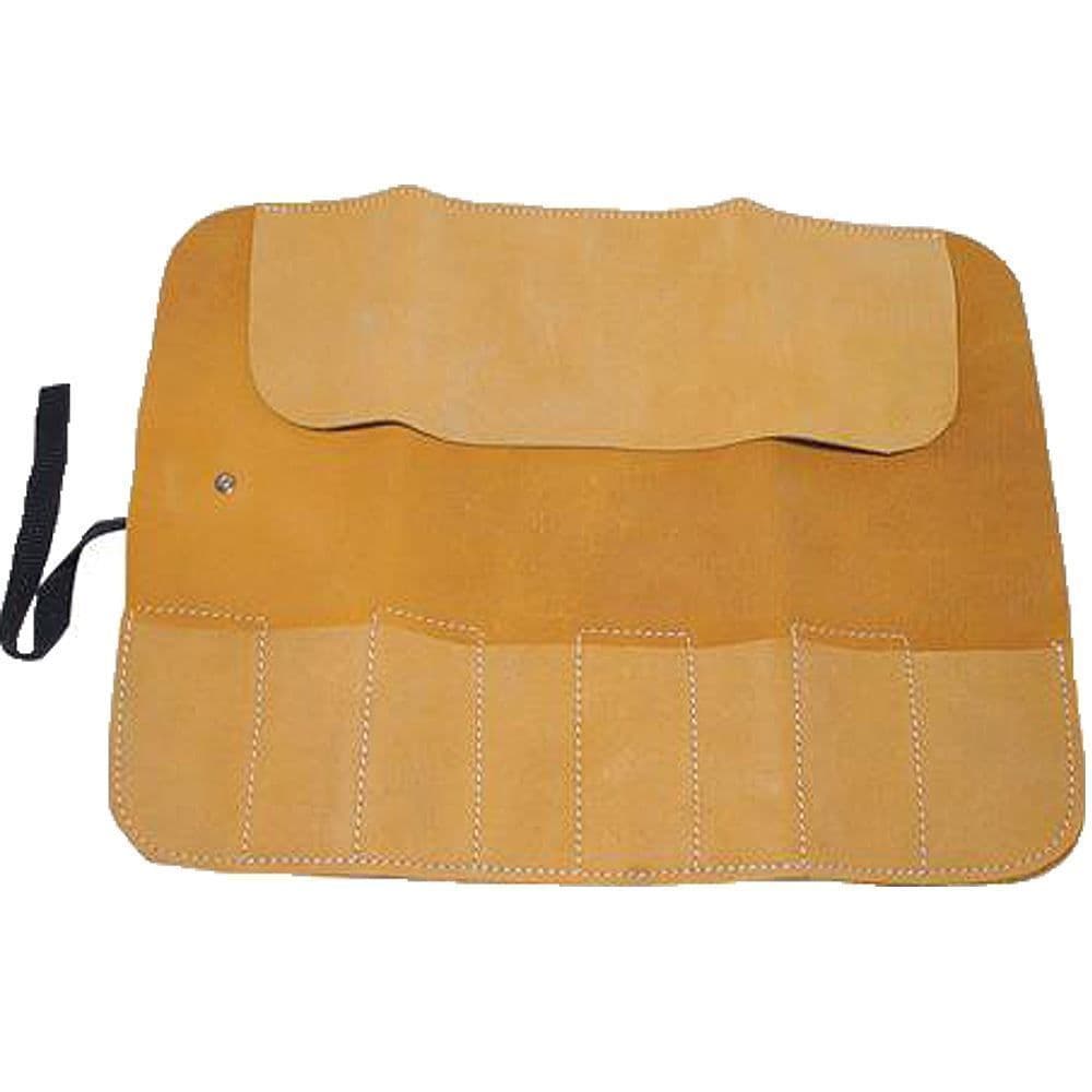 Genuine Leather 12 Pocket Tool Roll Quality Spanner Tool Storage Case ...