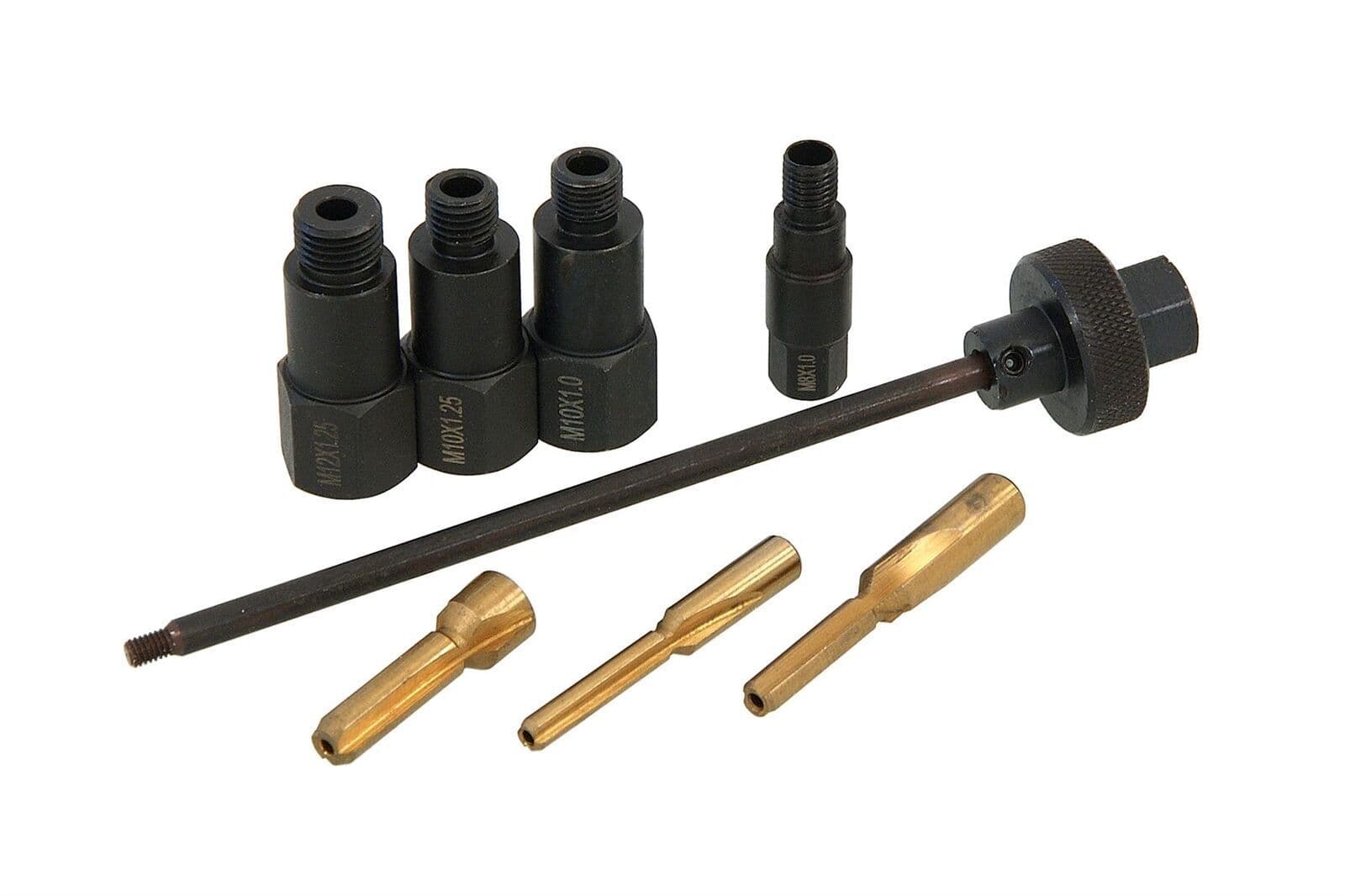 Glow Plug Aperture Cleaner Reamer Tool M8 M10 M12 Glow Plugs 4Pc Adaptor