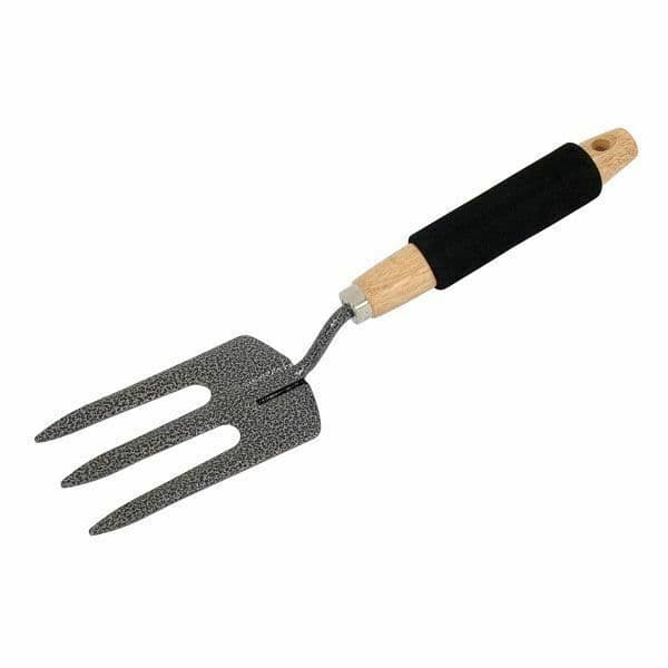 Hand Fork Wooden Handle Carbon Steel Plants Potting Garden Planting ...