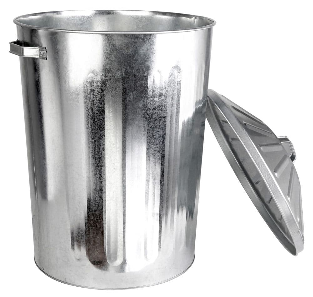 Large Galvanized Waste Bin - 90L