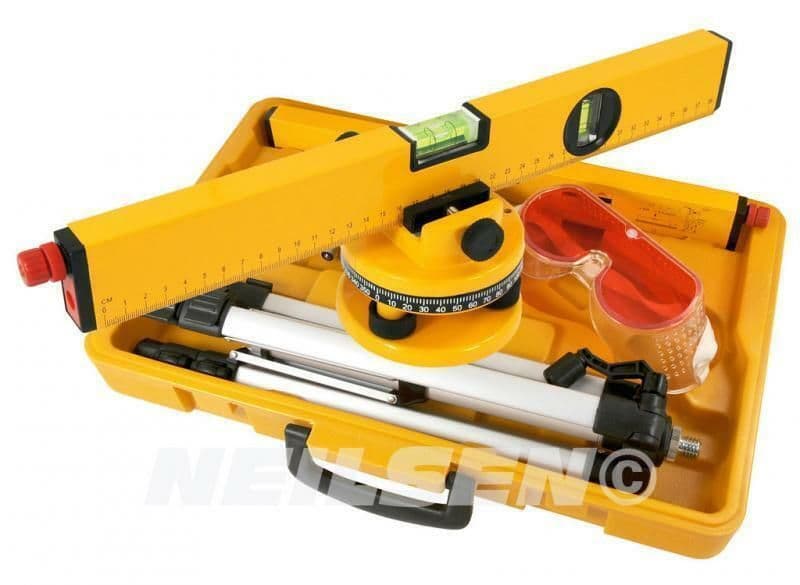 Laser Level Set With Lightweight Tripod And Accessories Kit 6Pc