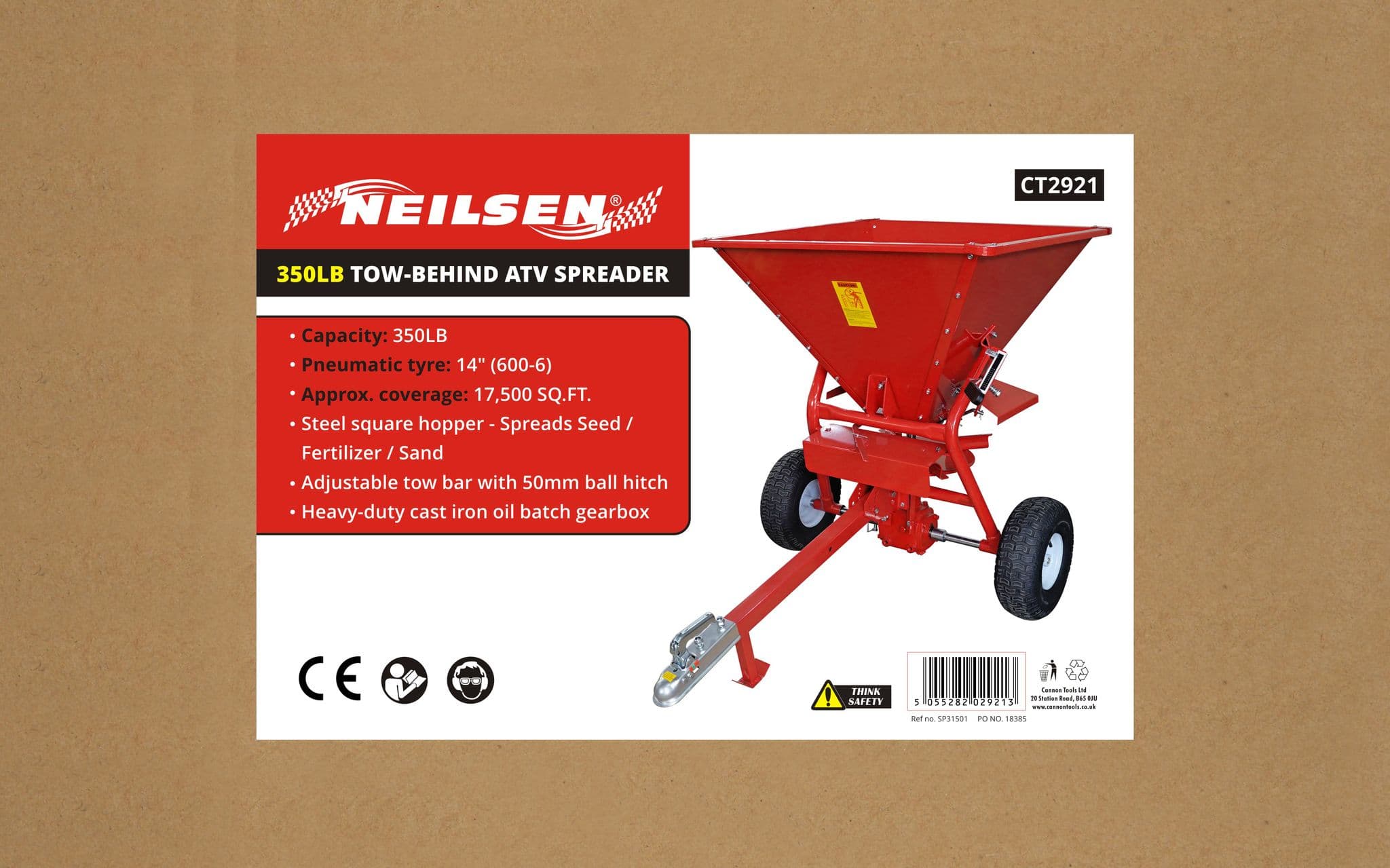 Lawn Fertilizer Spreader Atv Pull Tow Behind Grass Seed Salt 350Lb