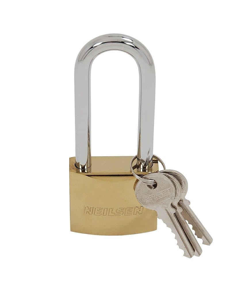 Long Brass Padlock 38mm With 3 Keys Suitable For Luggage Suitcase ...