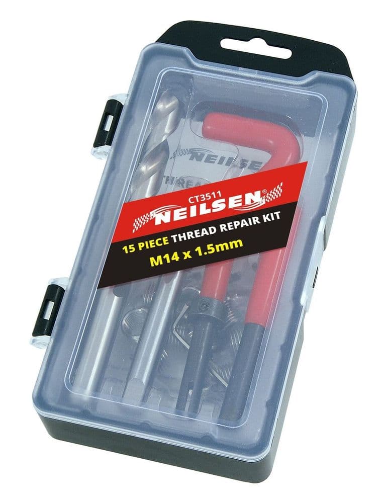 M14 X 1 5 Thread Repair Kit 15Pc Helicoil Compatible 14mm Damaged Threads