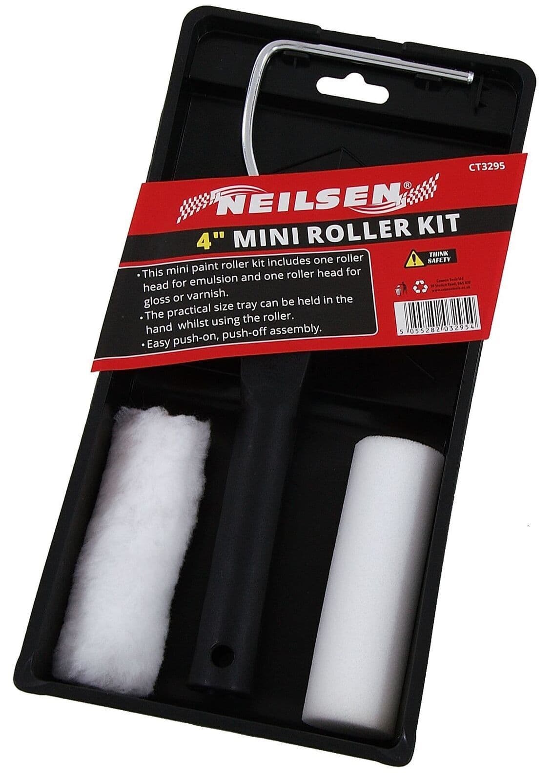 Mini Paint Roller 4" Tray Set For Gloss And Emulsion Paint