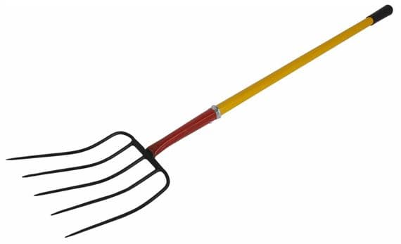 Muck Out Garden Fork Long Handle 5-Prong For Manure Hay Straw 1500mm