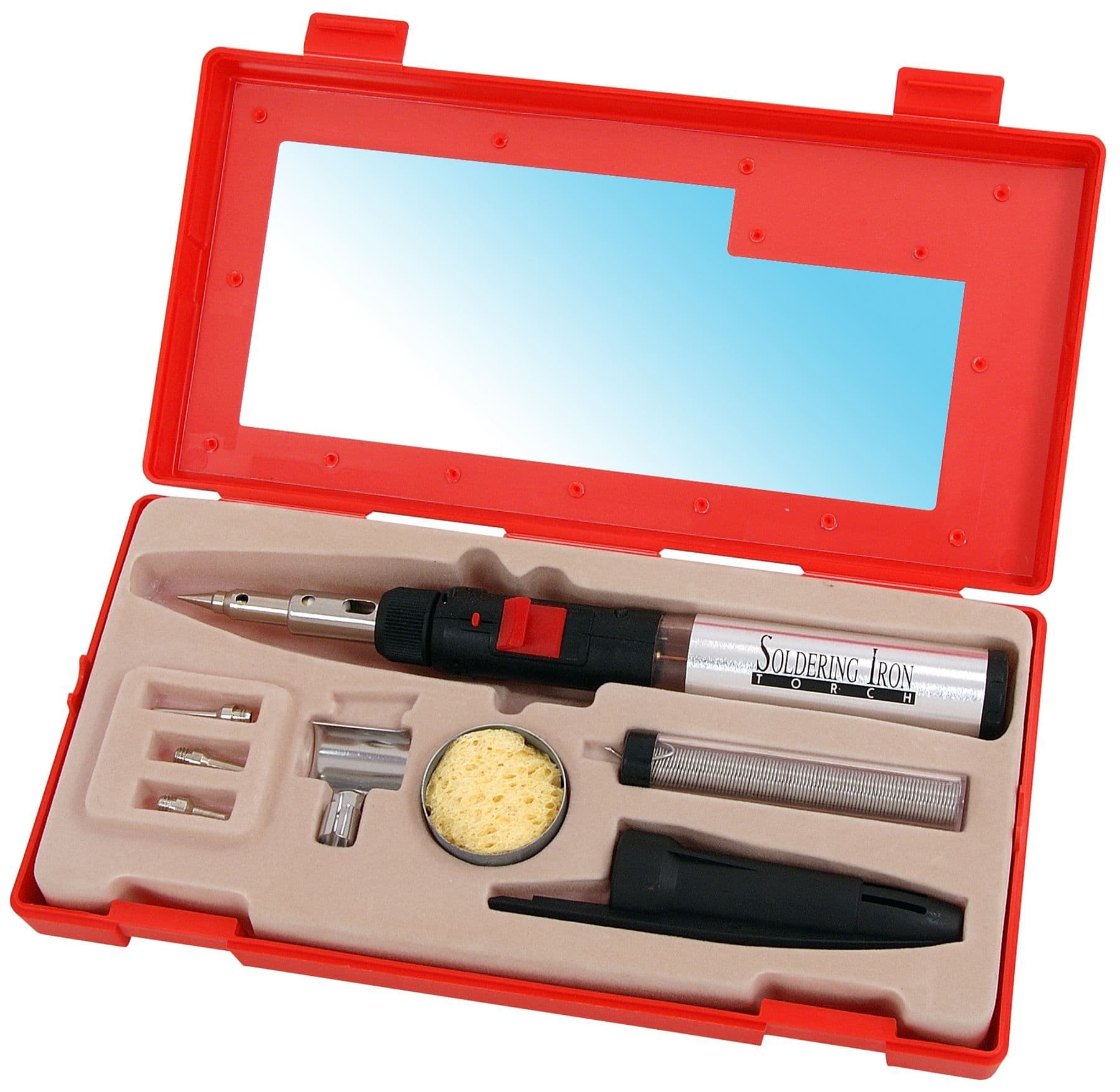 Professional Gas Soldering Iron And Hot Air Torch Set - With Accessories