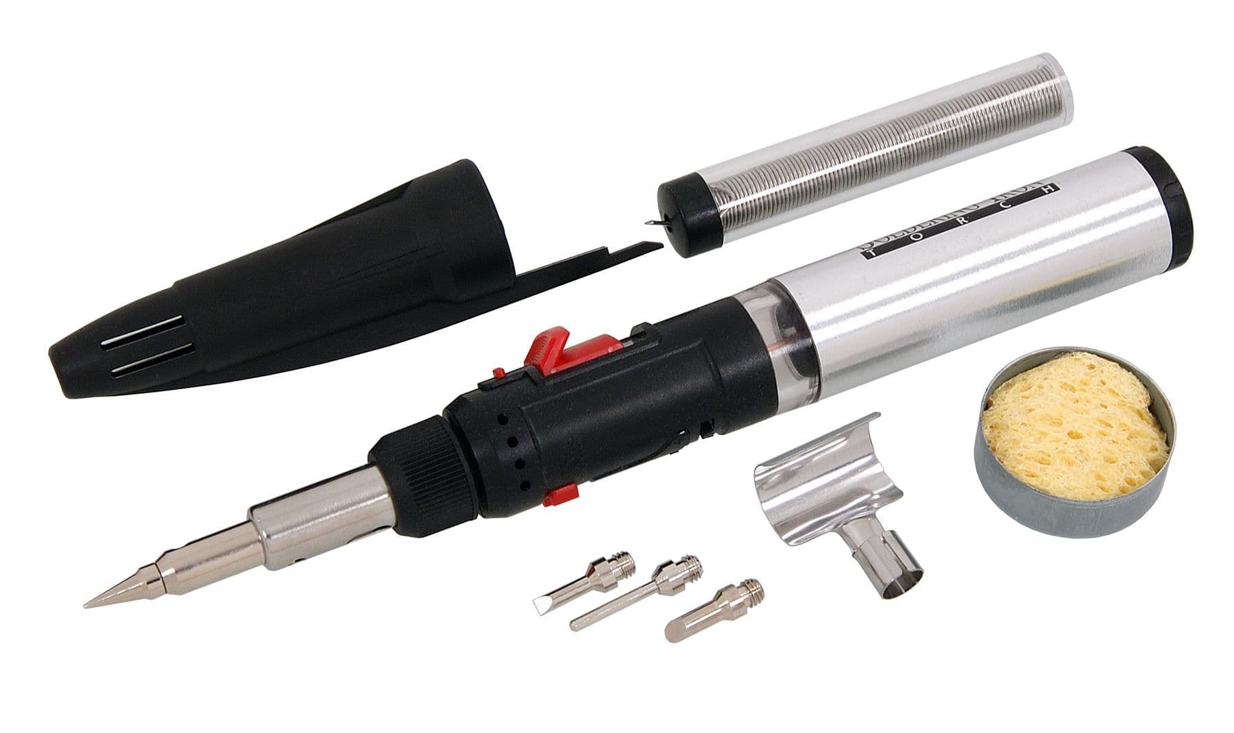 Professional Gas Soldering Iron And Hot Air Torch Set - With Accessories