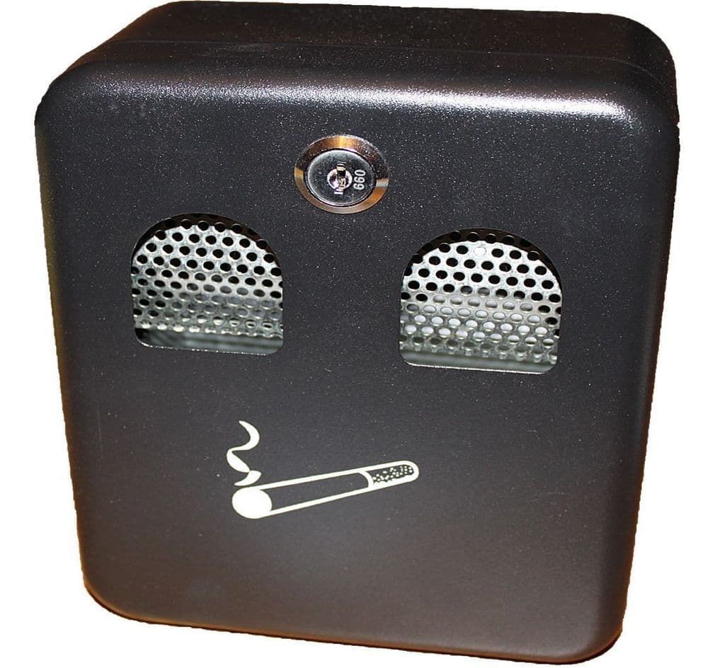 Quality Wall Mounted Lockable Outdoor Ashtray Metal Coated Cigarette ...