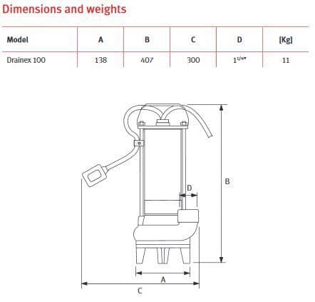 ESPA Drainex 100 Sewage Vortex Pump