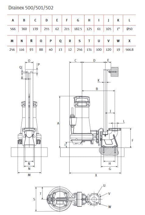 ESPA Drainex 500 Sewage Vortex Pump 3phs 400v