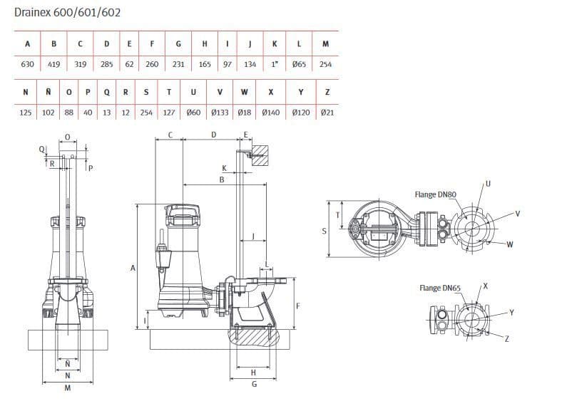 ESPA Drainex 600 Sewage Vortex Pump 3phs 400v