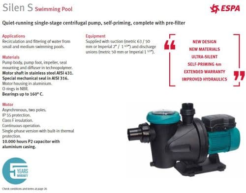 ESPA Silen S Swimming Pool Pump
