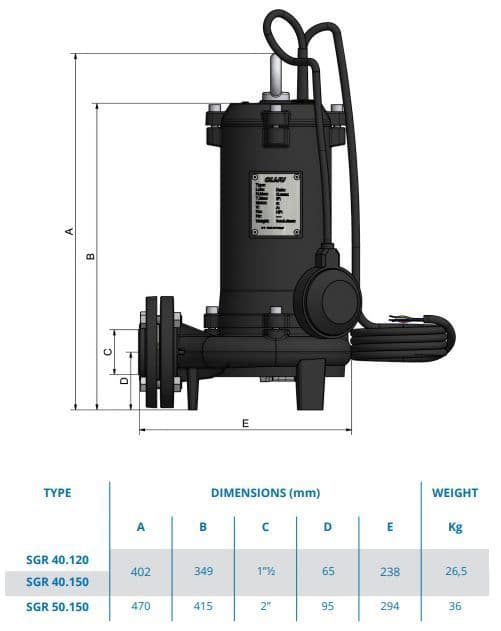 Oliju SGR Sewage Grinder Macerator Pump