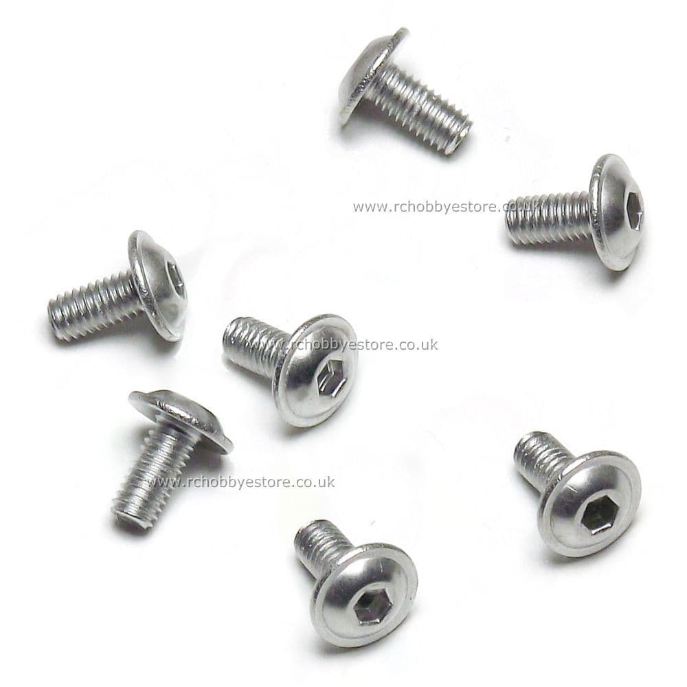 HSP Screws for engine block mounting to chassis - M3 6mm Flanged - SS Pk8